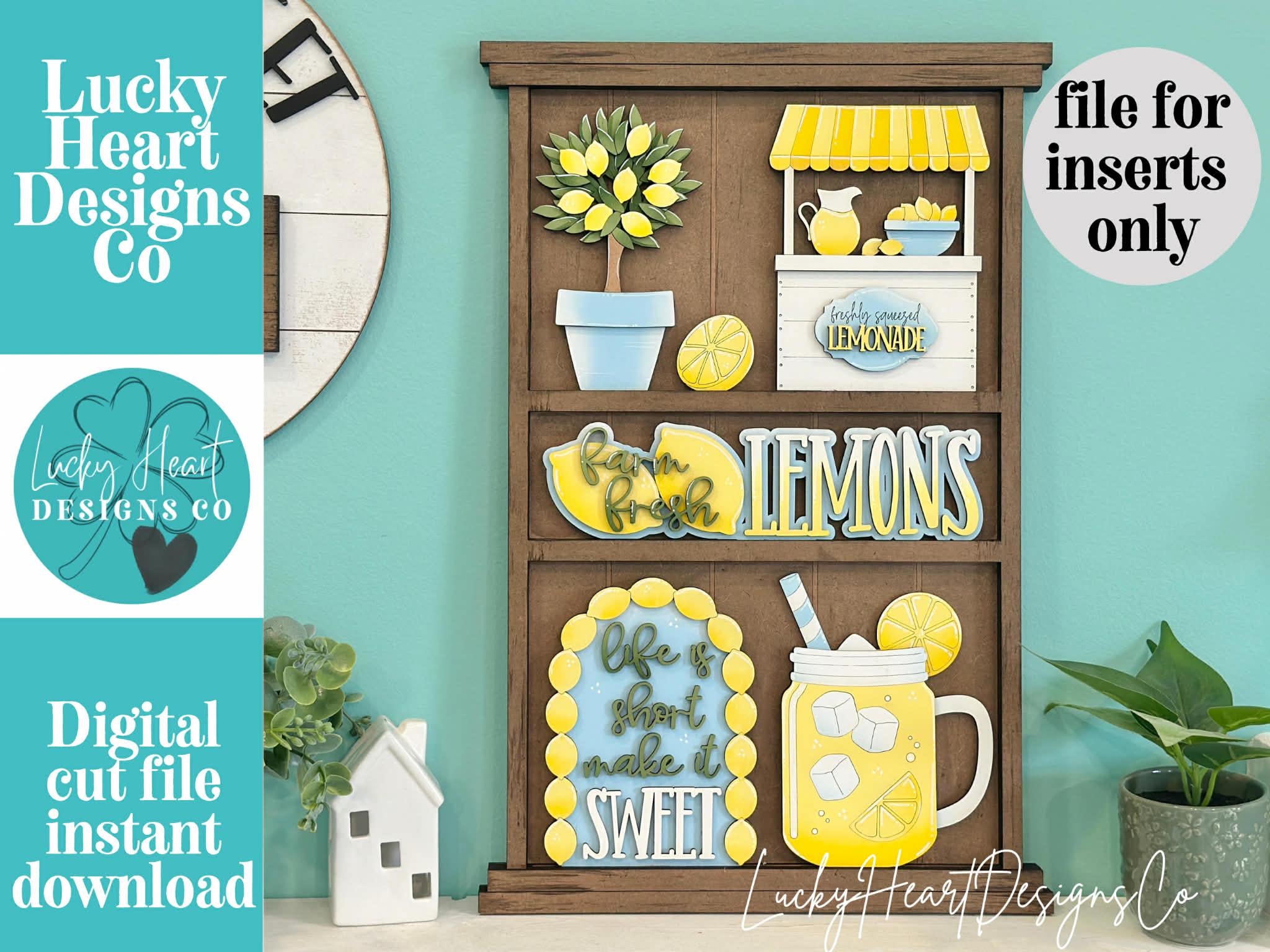 Lemon Wall Collage Shelf Holder Interchangeable Sign File, Glowforge ...