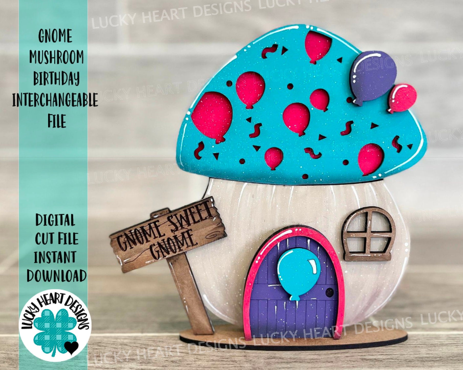 Gnome Mushroom Birthday Interchangeable House File SVG, (add on) Tiere ...