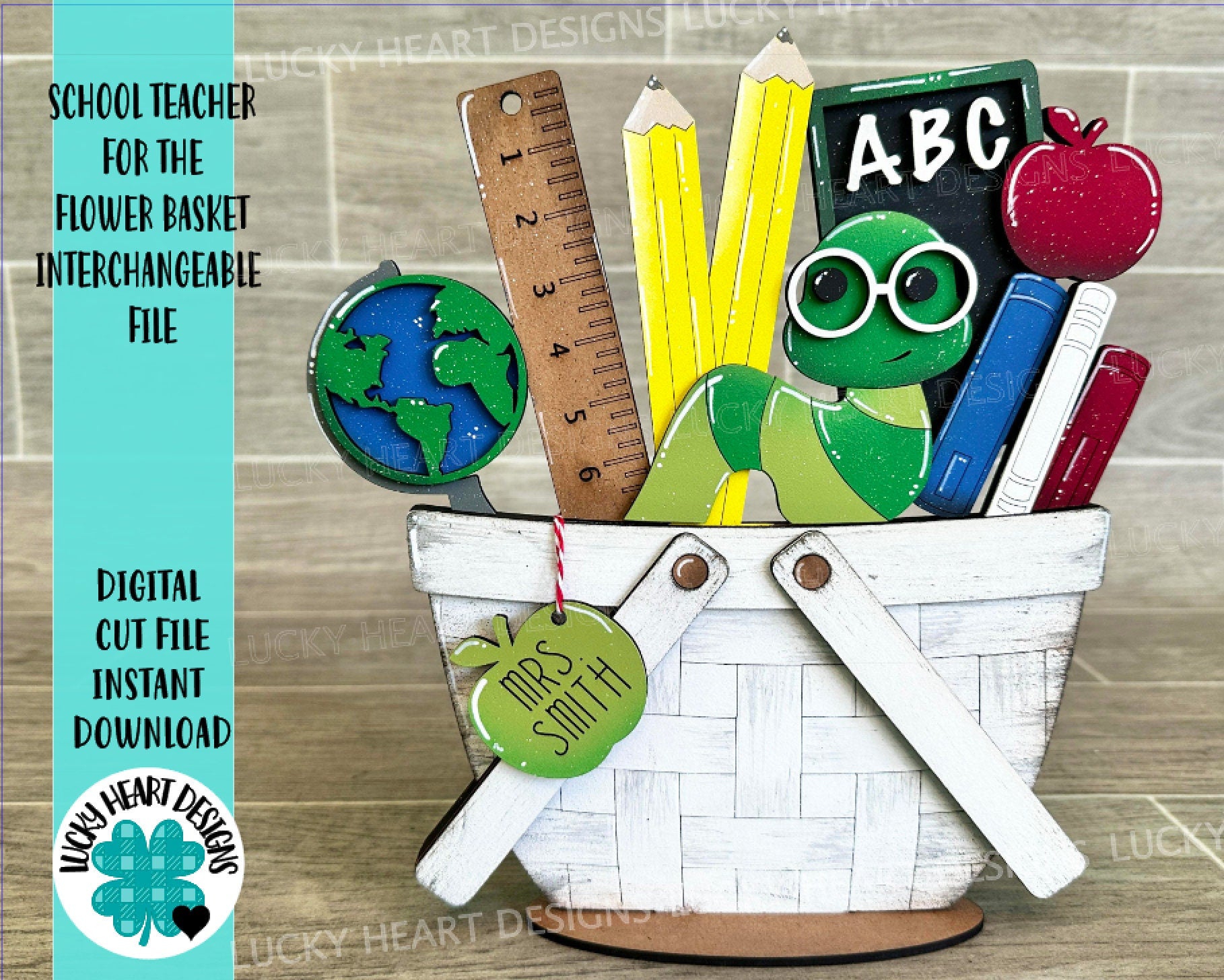 School Teacher For The Flower Basket Interchangeable File SVG, Holiday ...