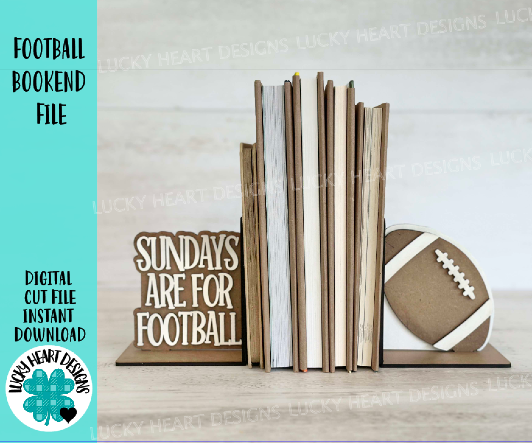 Football Bookend File SVG, Glowforge, Reading, Books, Library, School ...