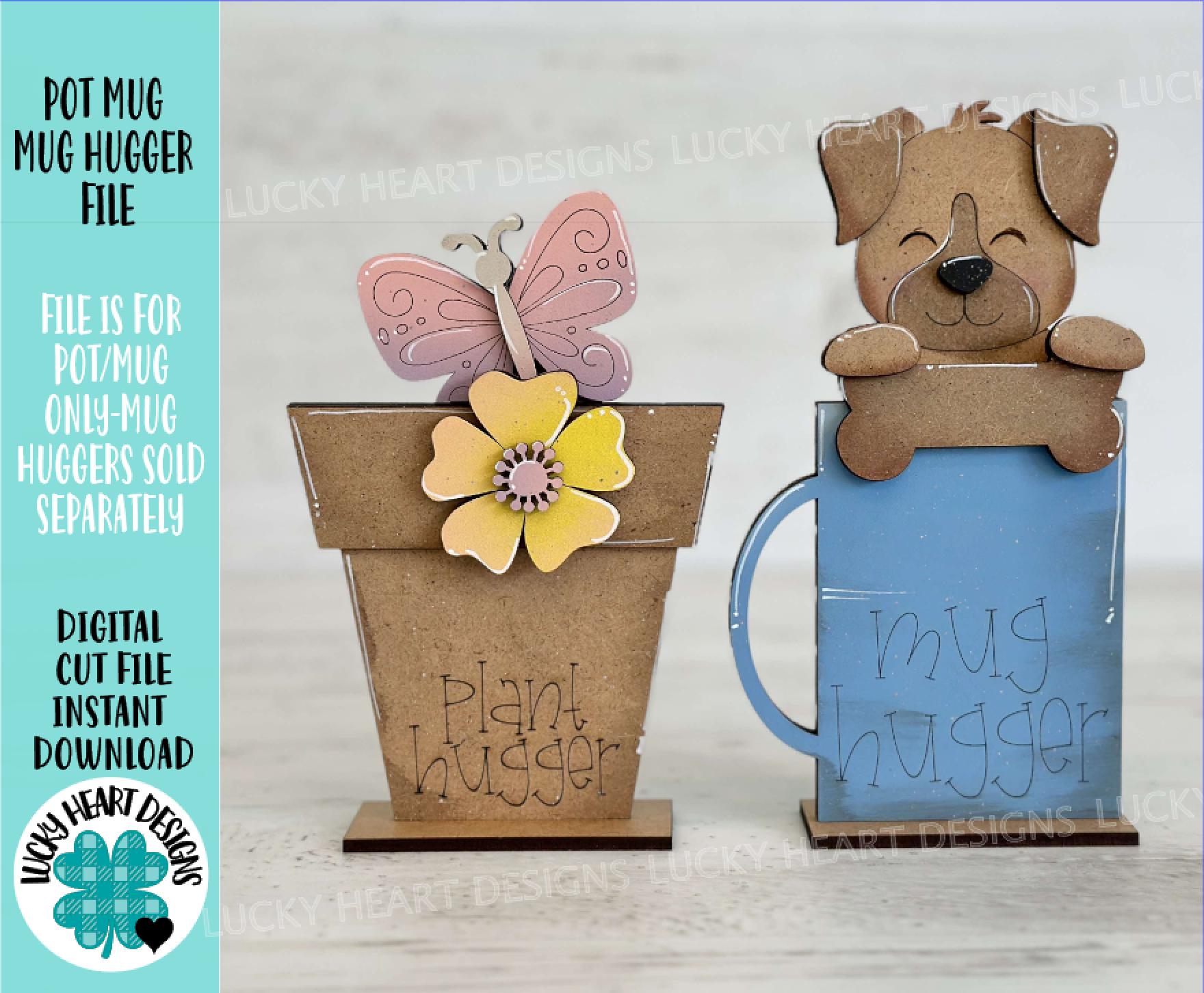 Pot Mug Mug Hugger File SVG, Glowforge, Pot and Mug ONLY, Display, Tie ...