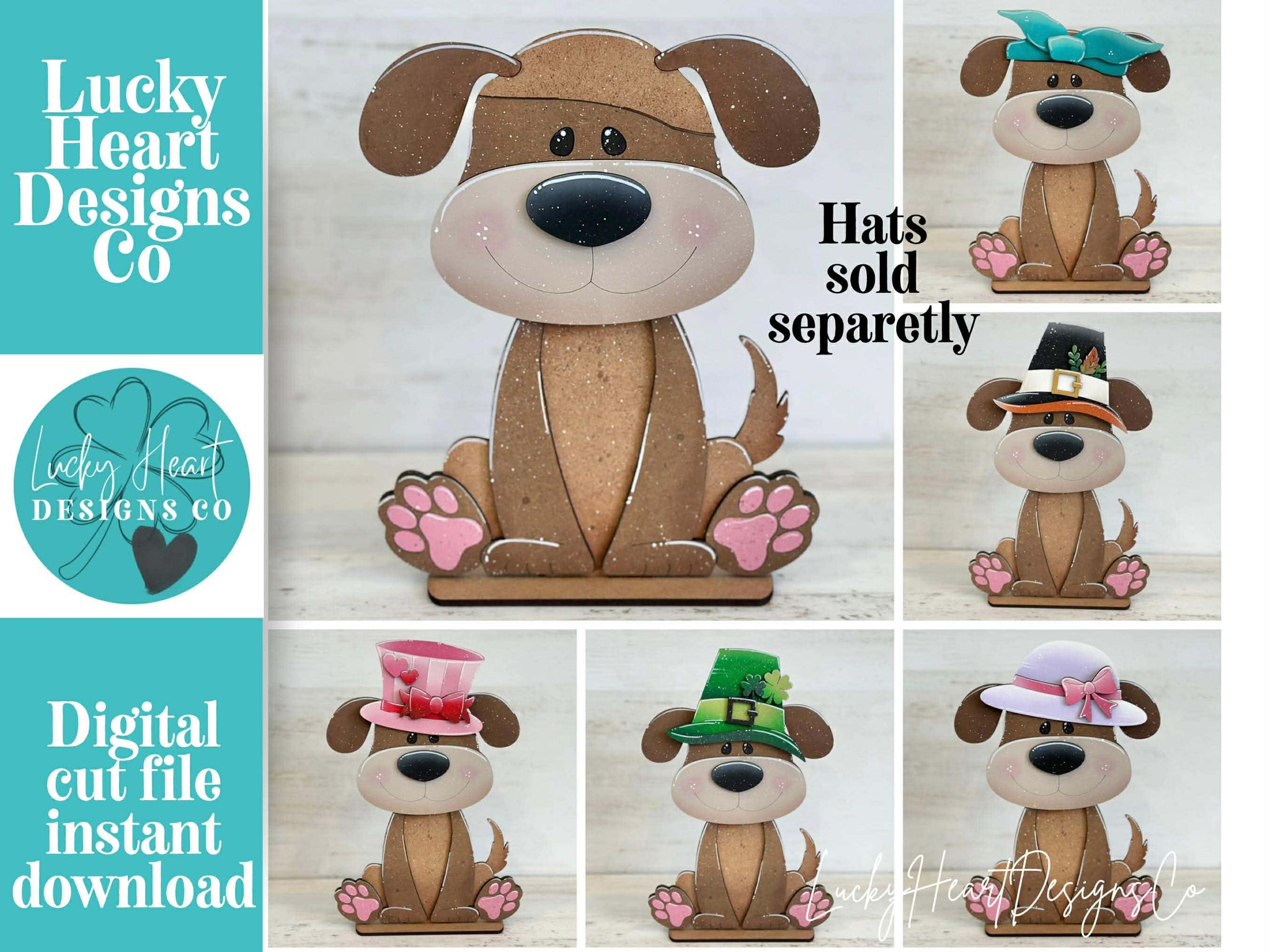 Floppy Ear Dog Animal Hats Interchangeable MINI File SVG, Seasonal Lea ...