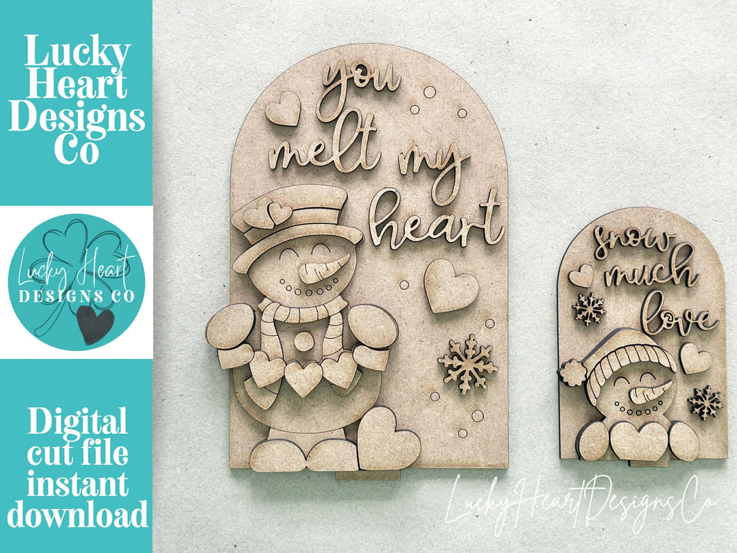 Snowman Valentine Tall Arch Sign Interchangeable File SVG, TINY INSERT ...
