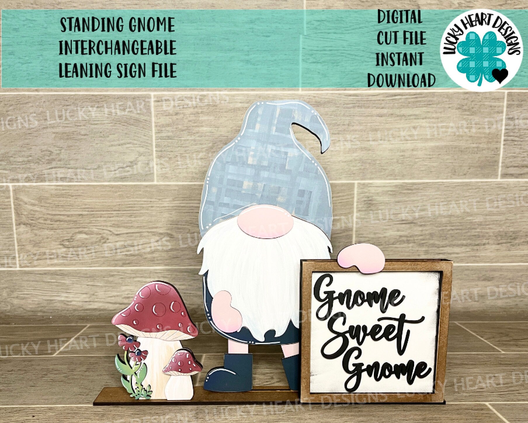 Interchangeable Gnome Welcome Sign