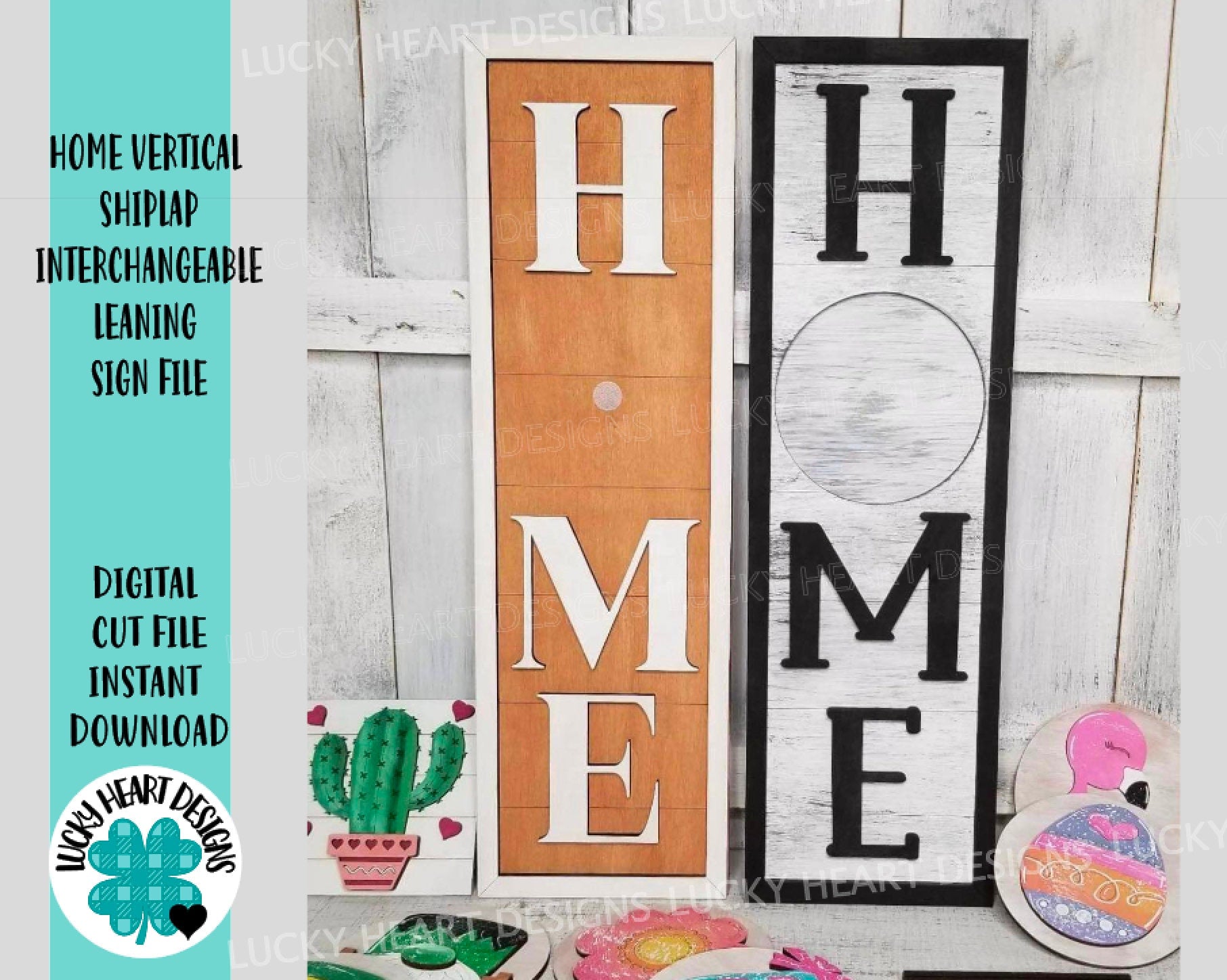 Home Vertical Shiplap Interchangeable File SVG, Glowforge, LuckyHeartD ...