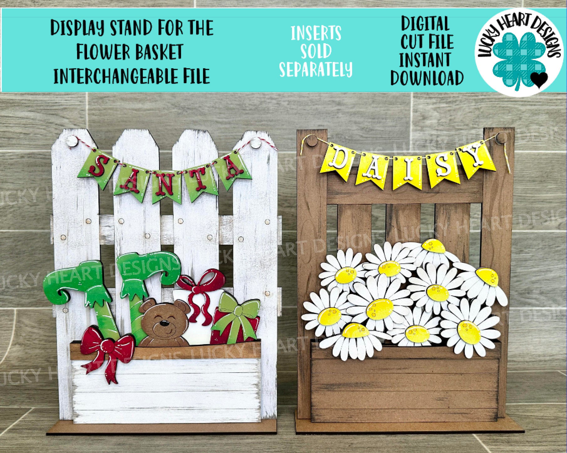 Display Sign for the Flower Basket Interchangeable File SVG, Flower, F ...