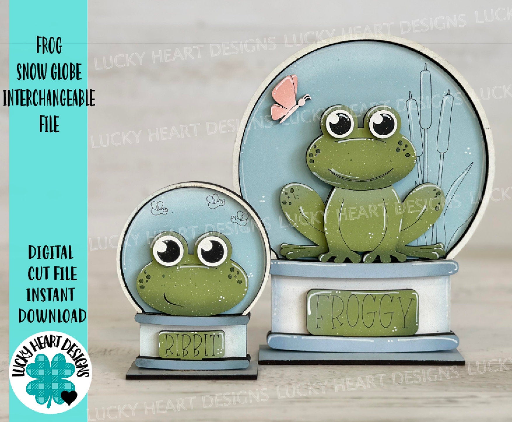 Frog Snow Globe Interchangeable File SVG, Summer, Butterfly, Spring, G ...