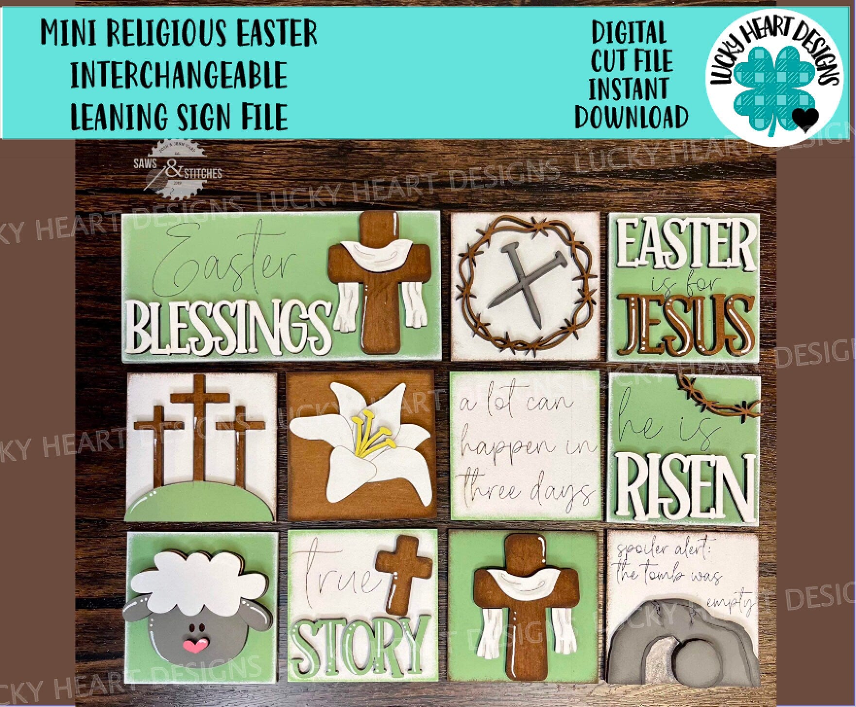 MINI Religious Easter Interchangeable Leaning Sign File SVG, Jesus, To ...